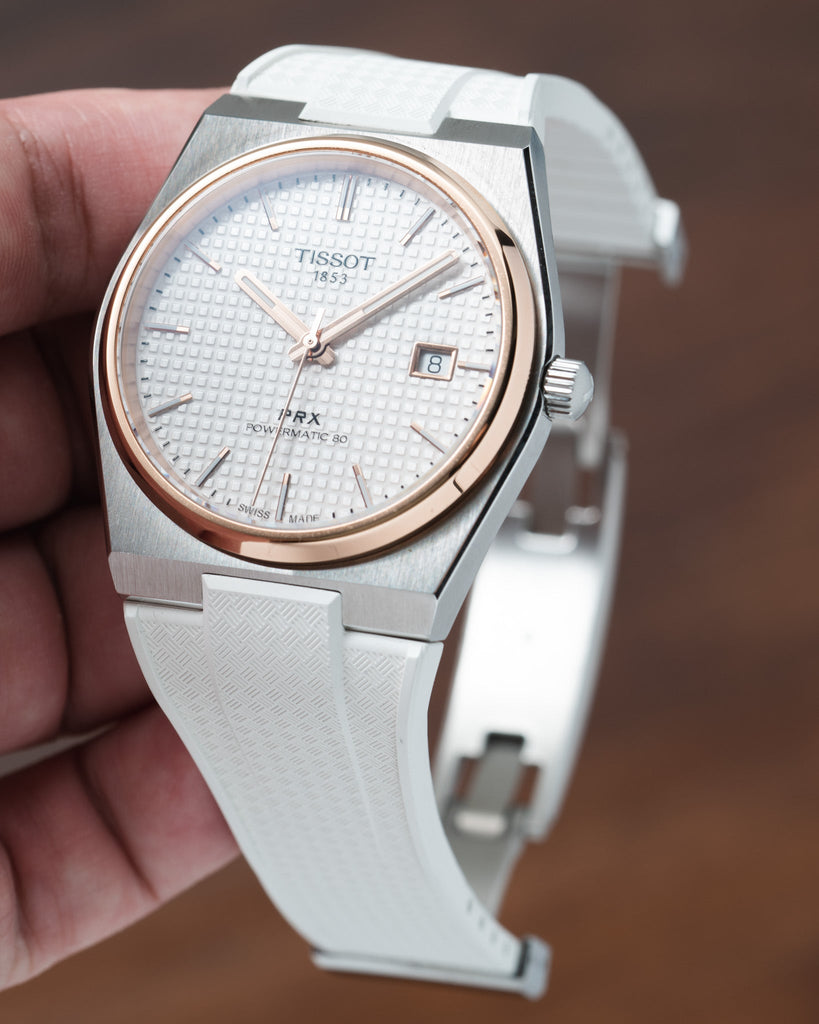 White Tissot PRX CTS Rubber Strap – Swiss Emporium