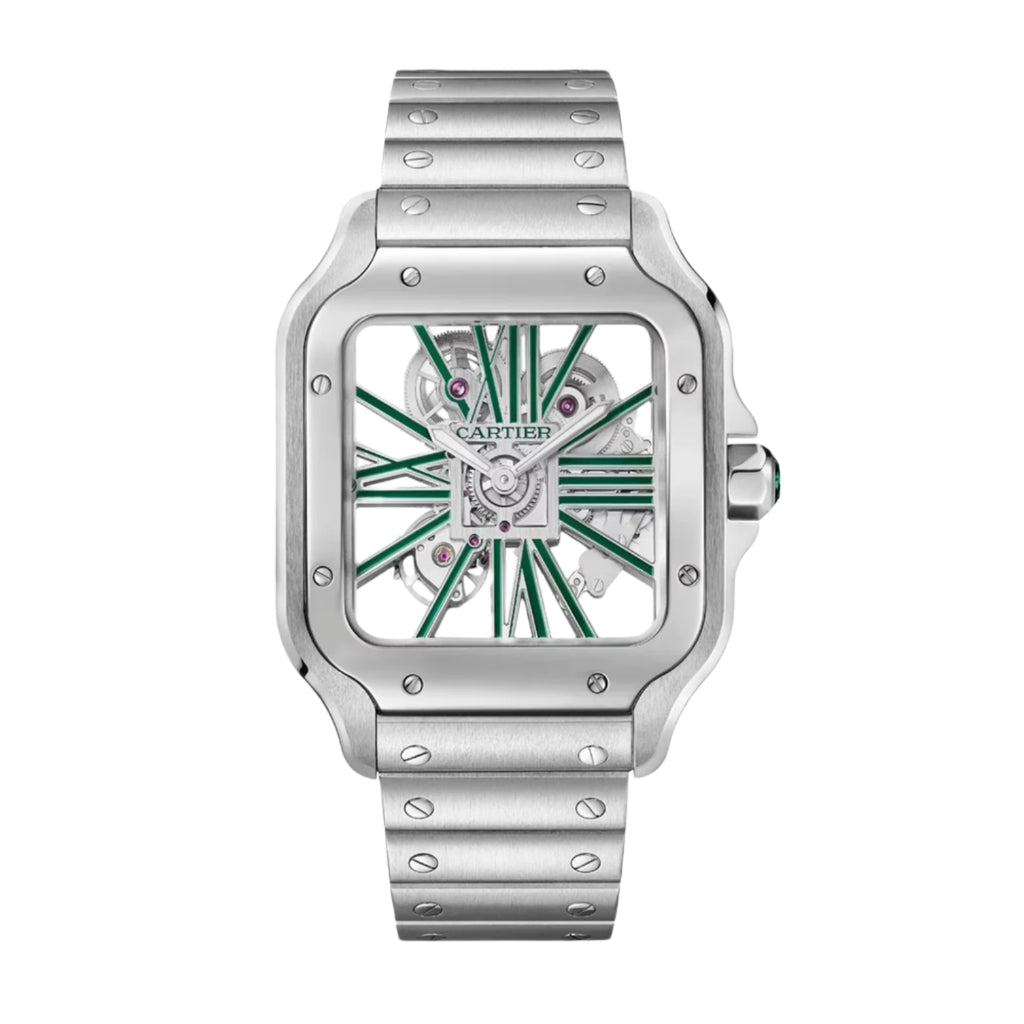 Santos de Cartier Skeleton "Green" - Large (2024) – Swiss Emporium